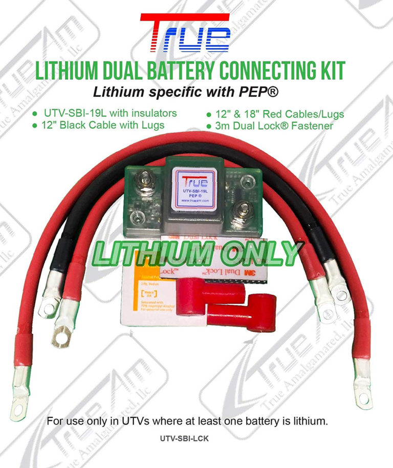 Lithium Dual Battery KIT with Connecting Cables - True® Brand